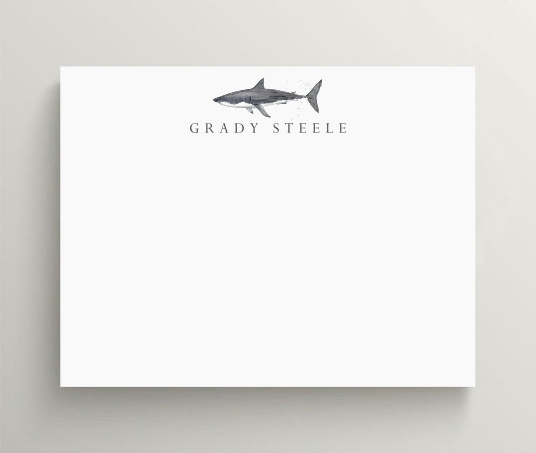 Personalized Stationery Set | Shark Stationery | Great White | Custom ...