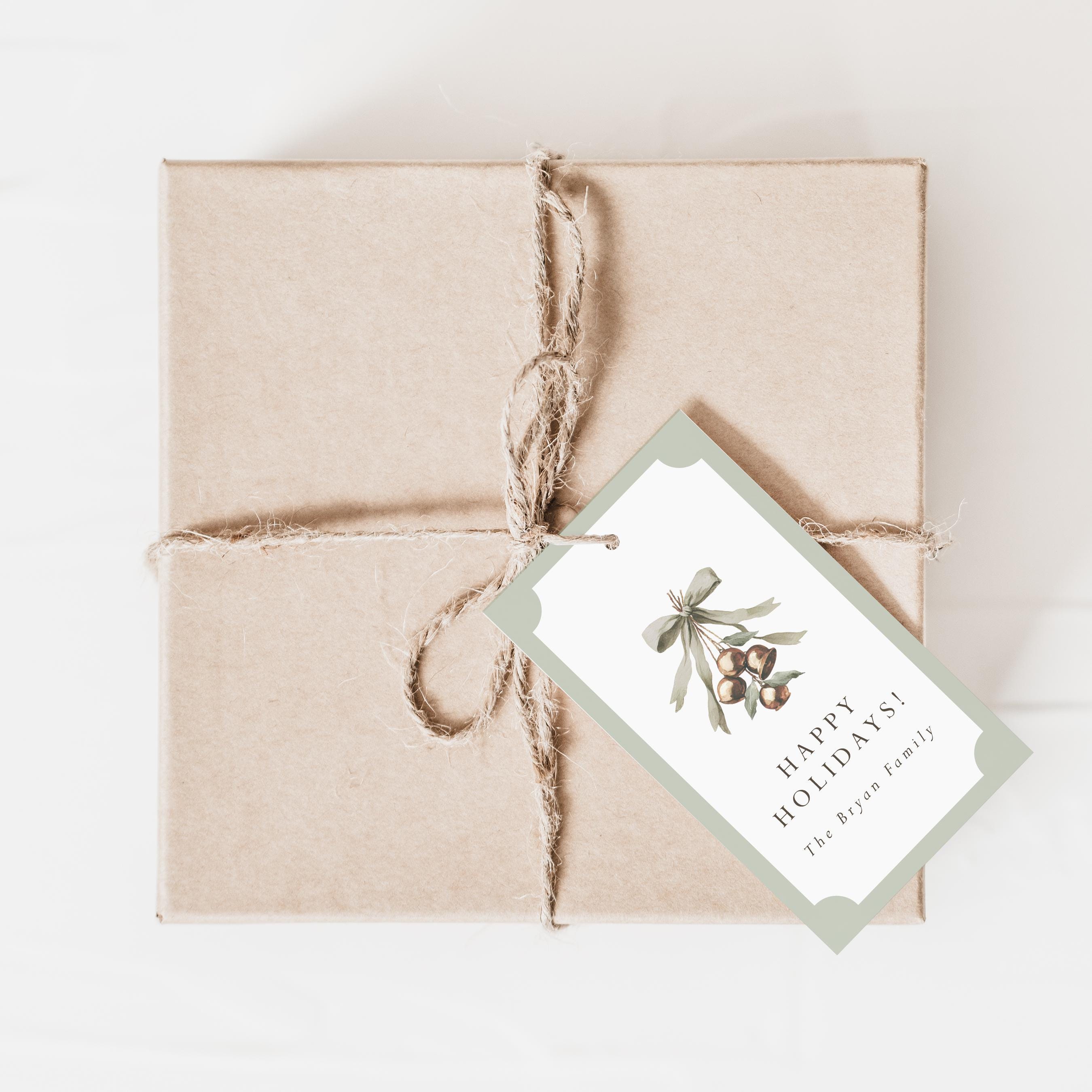 Personalized Holiday Gift Tags: Set of 10, Vintage Christmas Bells ...