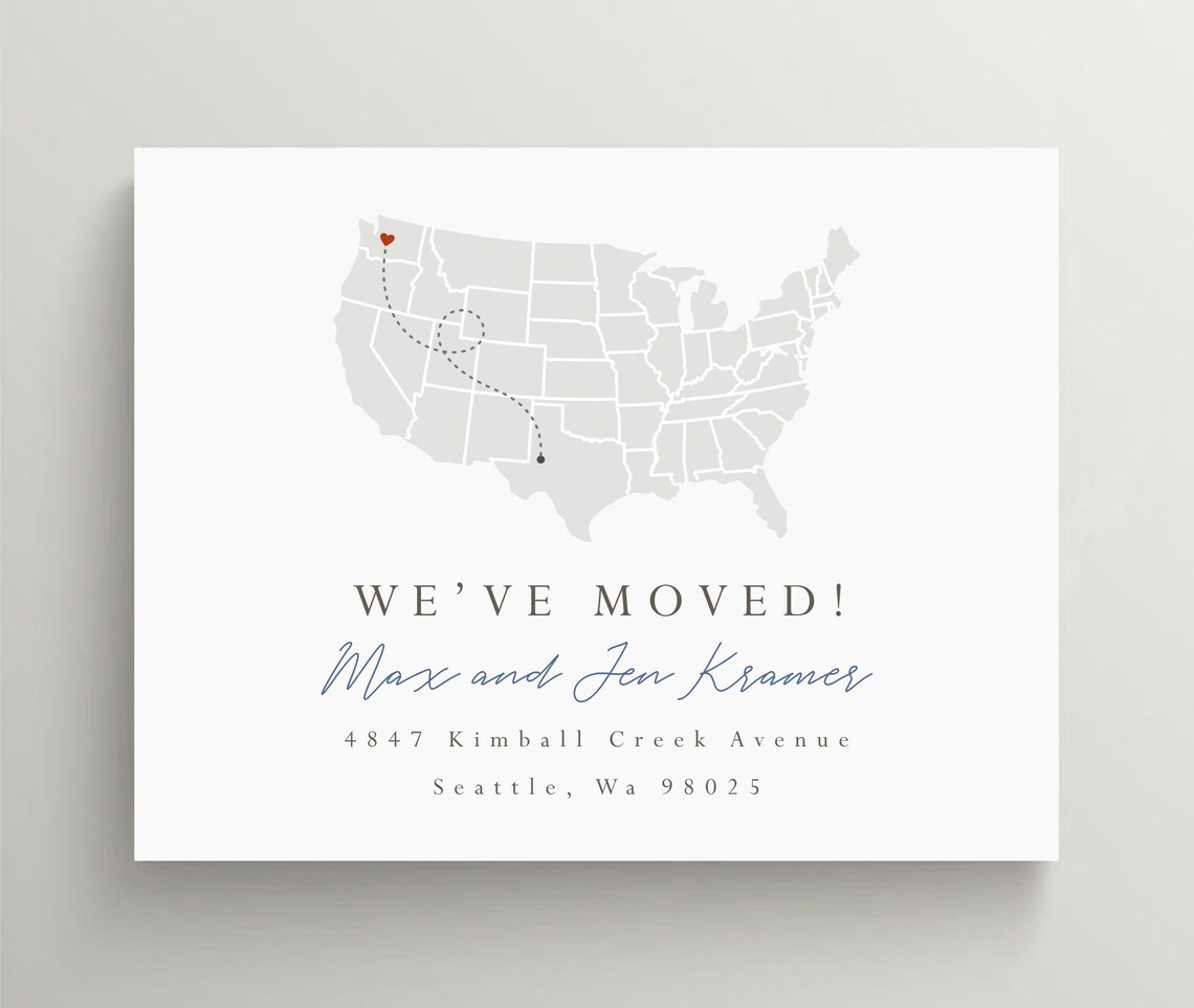 United States Map Moving Announcement Us Map Moving - Etsy