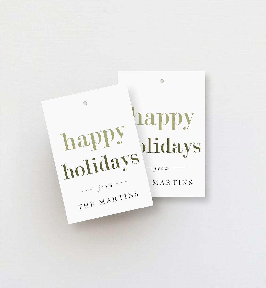 Holiday Gift Tag Happy Holidays Gift Tag Colorful Favor - Etsy