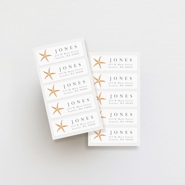 Starfish Labels - Etsy