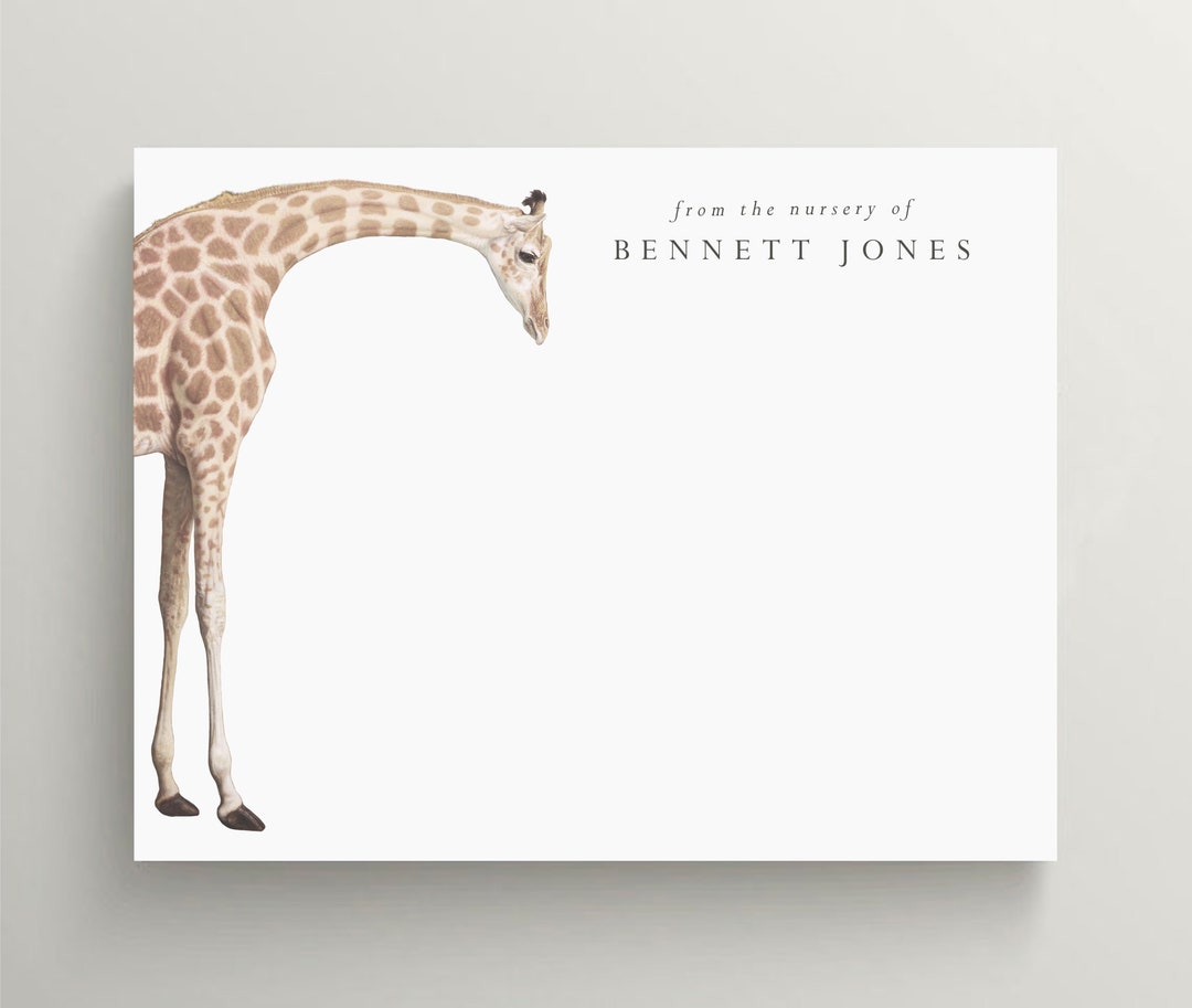 Personalized Baby Giraffe Stationery Set: Flat Note Cards - Etsy