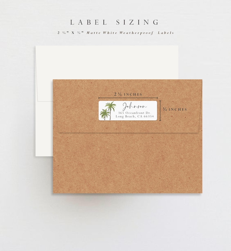 Palm Tree Address Labels: Personalized Weatherproof Return Stickers - Etsy