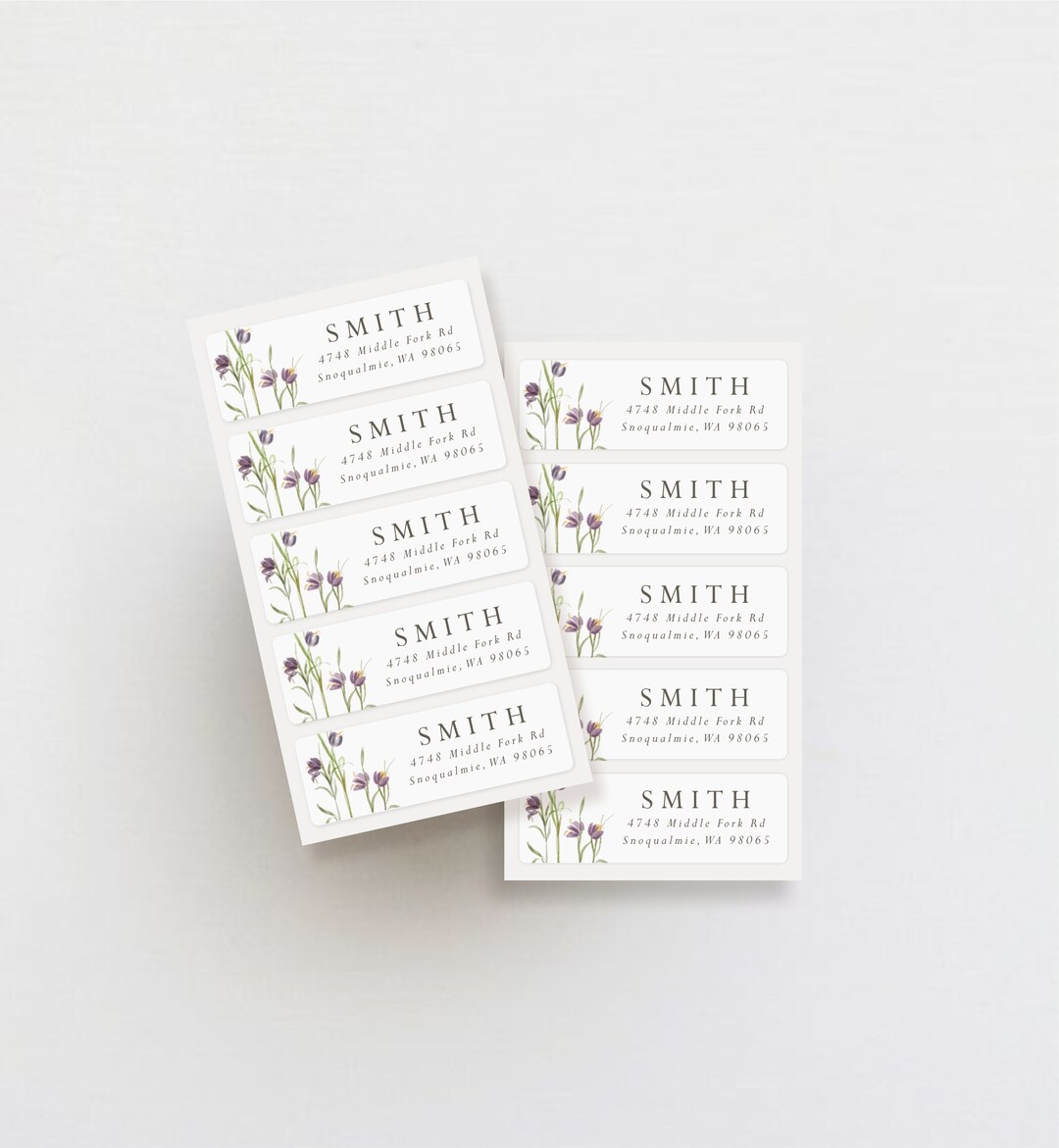 Crocus Flower Address Labels: Personalized Return Address Stickers (set ...