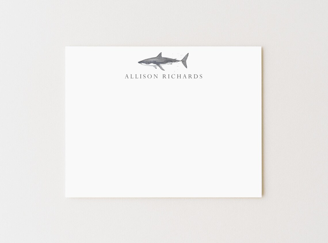 Personalized Stationery Set | Shark Stationery | Great White | Custom ...
