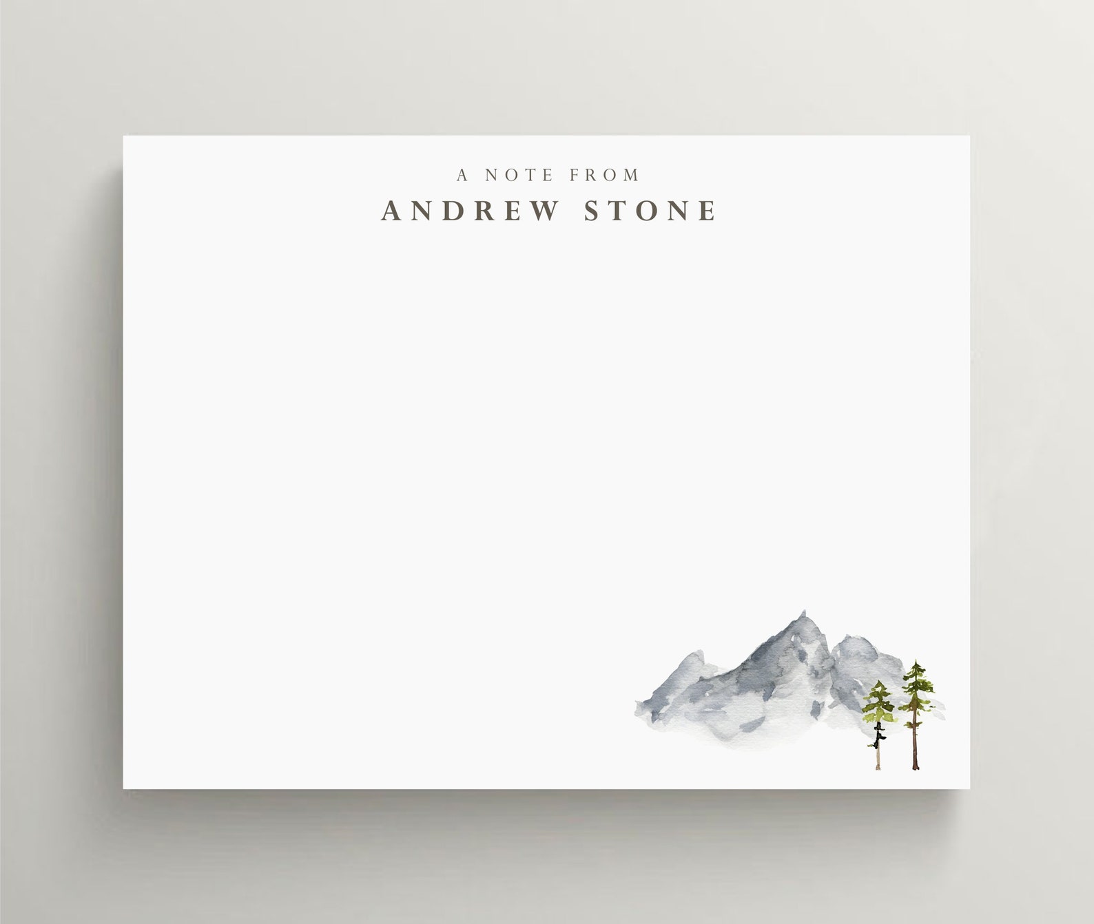 Personalized Stationery Set Mountain Stationery Hiking Note Card ...