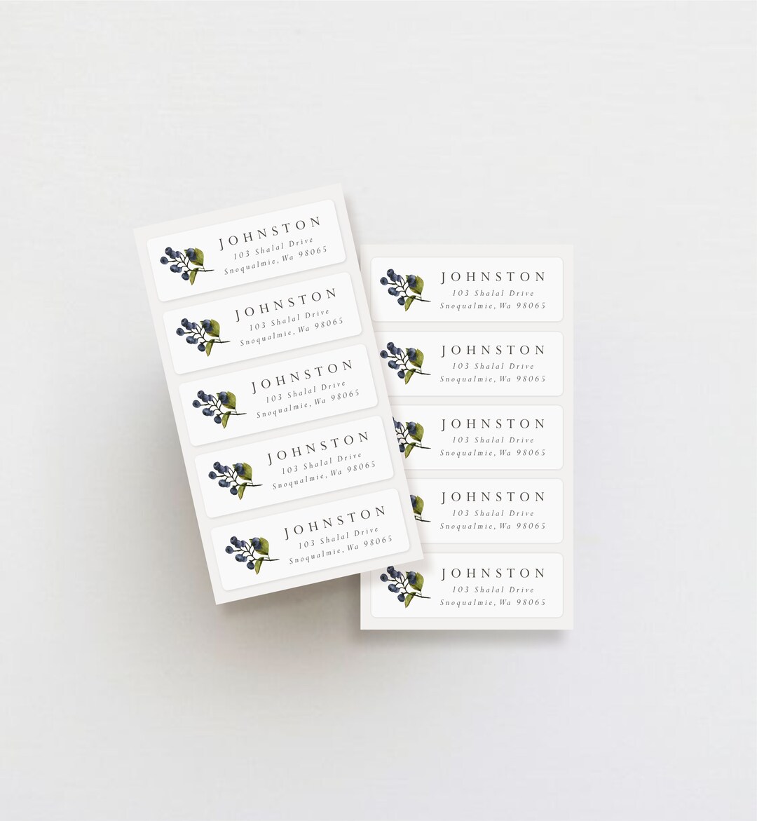 Blueberry Address Labels: Personalized Weatherproof Return Stickers ...