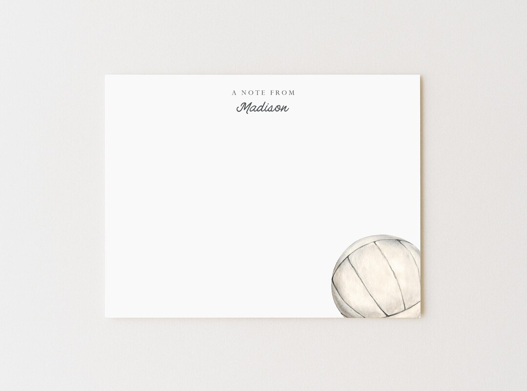 Personalized Volleyball Stationery: Flat Note Card Set - Etsy
