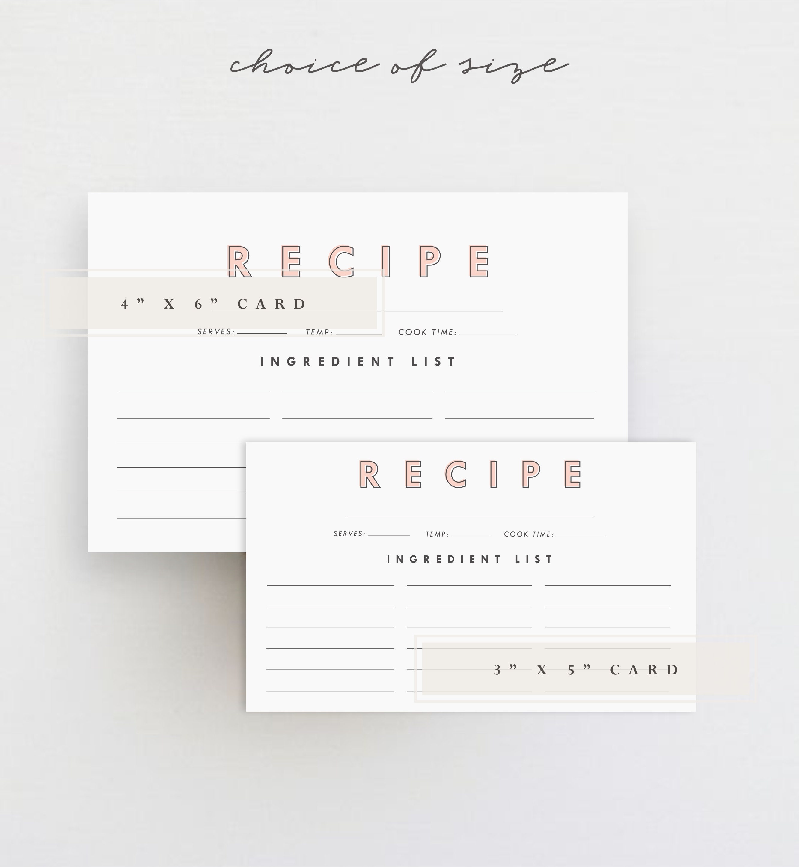 Modern recipe card custom recipe card minimalist card | Etsy