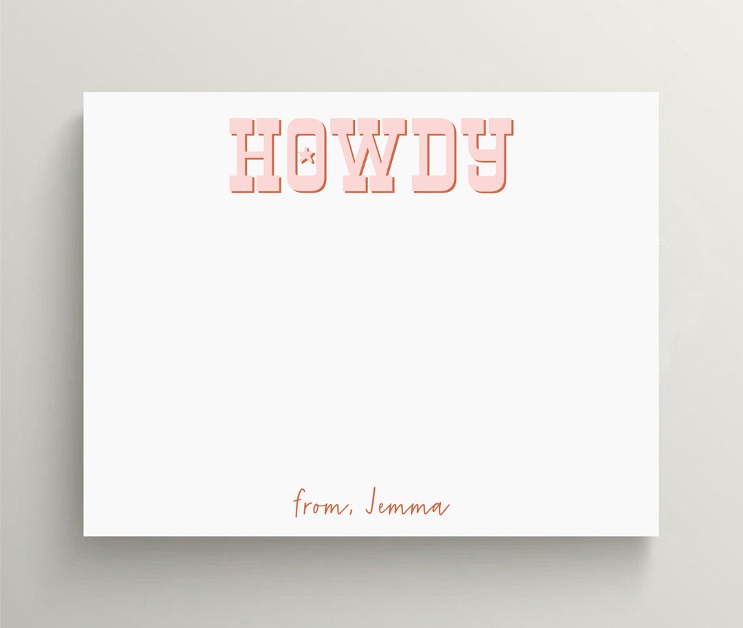 Personalized Stationery Set | Cute Stationery | Howdy Note Card ...