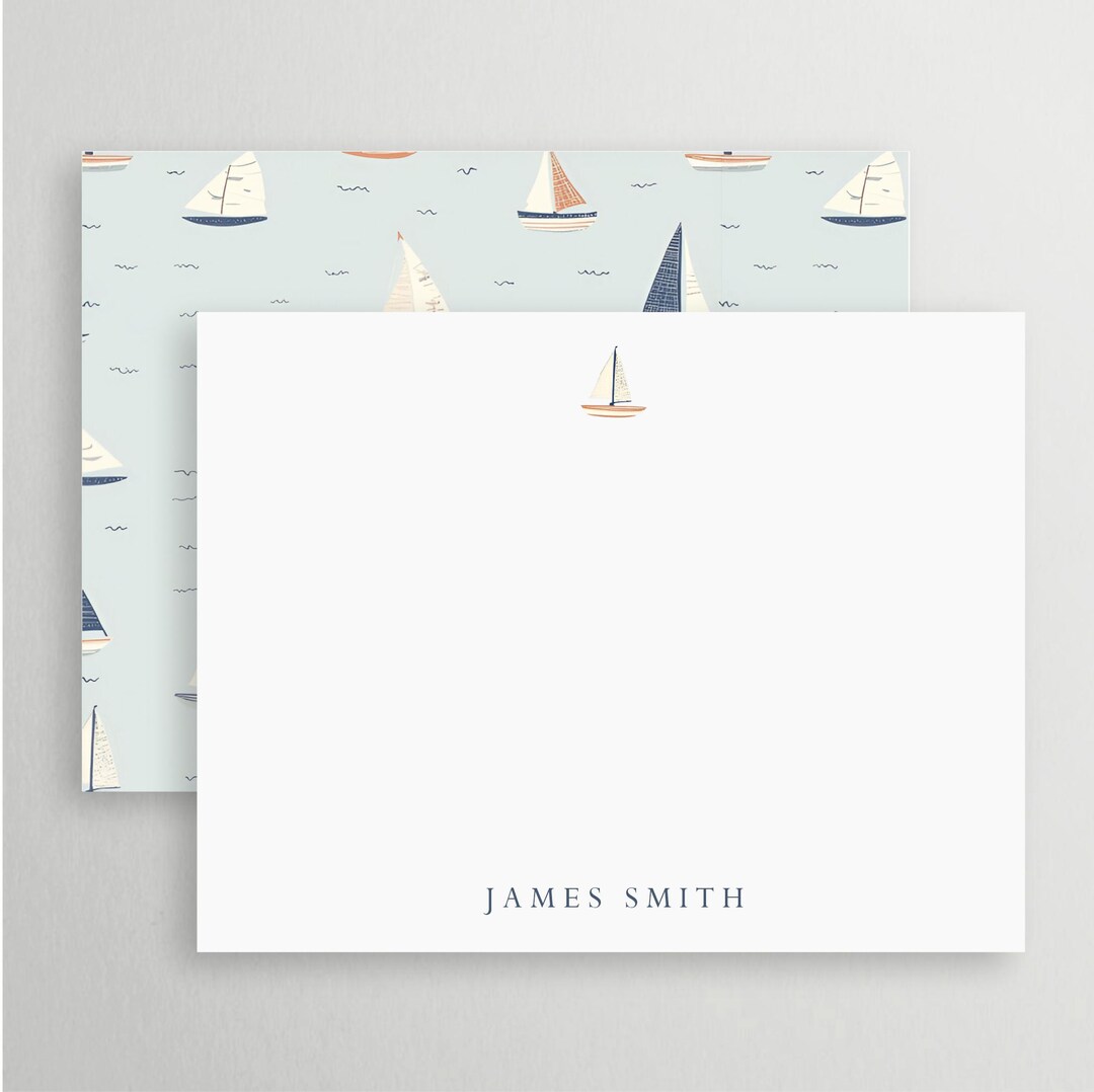Personalized Stationery Set | Double Sided Stationery | Flat Note Card ...
