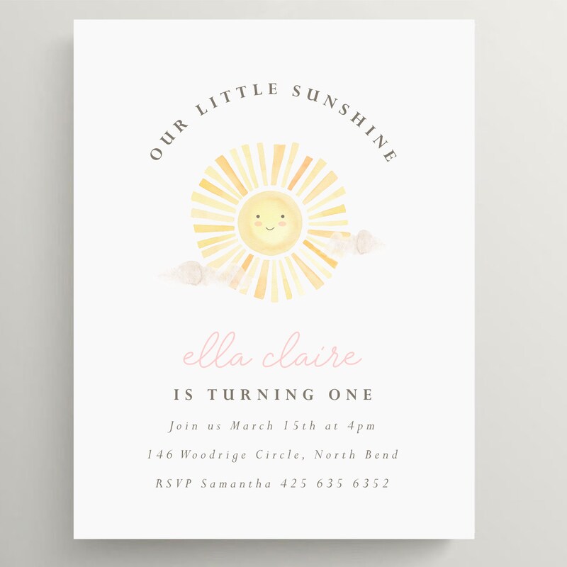 Sunshine Invitation - Etsy