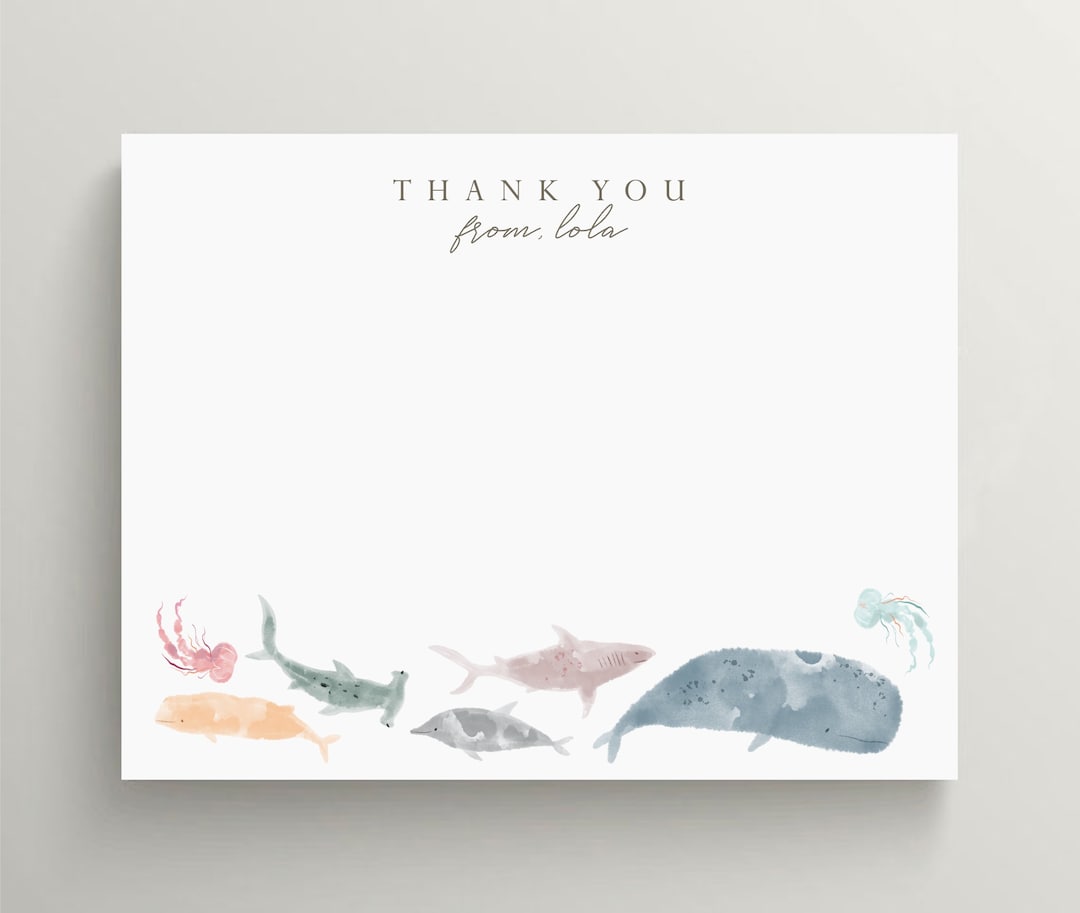 Personalized Stationery Set | Under the Sea Stationery | Whale | Shark ...