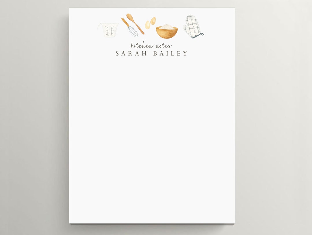 Personalized Notepad | Kitchen Notepad | Gift for Baker | Gift for Cook ...