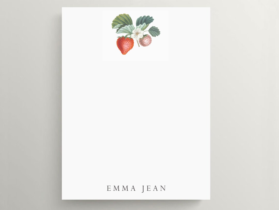 Personalized Stationery Set Strawberry Stationery Strawberries Note ...