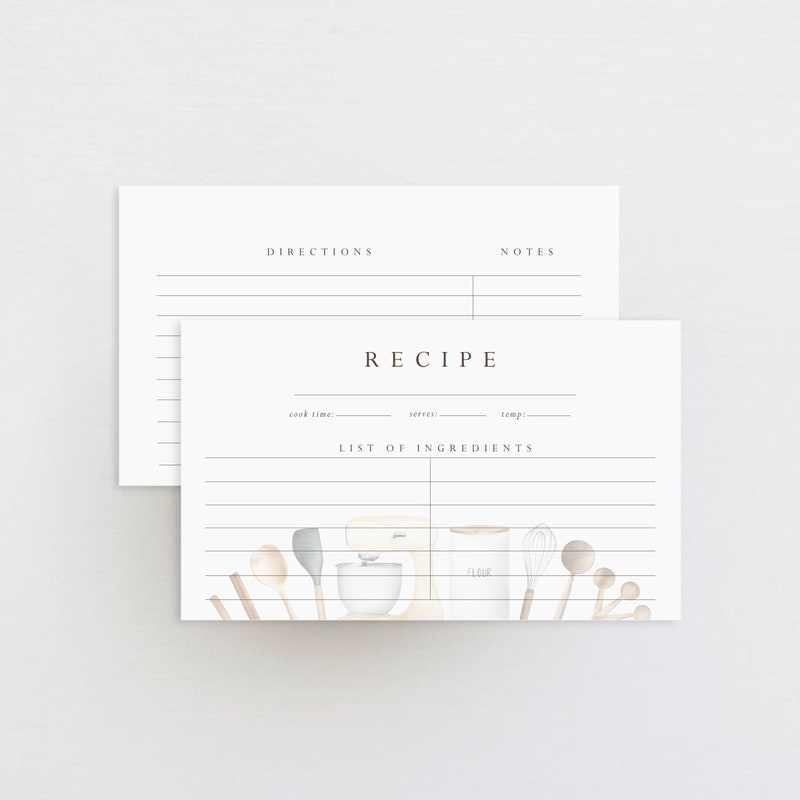 3 X 5 Recipe Cards - Etsy