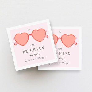 Valentine Gift Labels Valentine Tags Heart Shaped Sunglasses Valentine ...