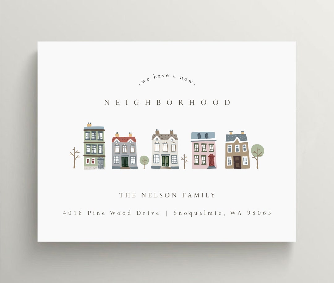 New Neighborhood Announcement Cards: Set of 10 - Etsy