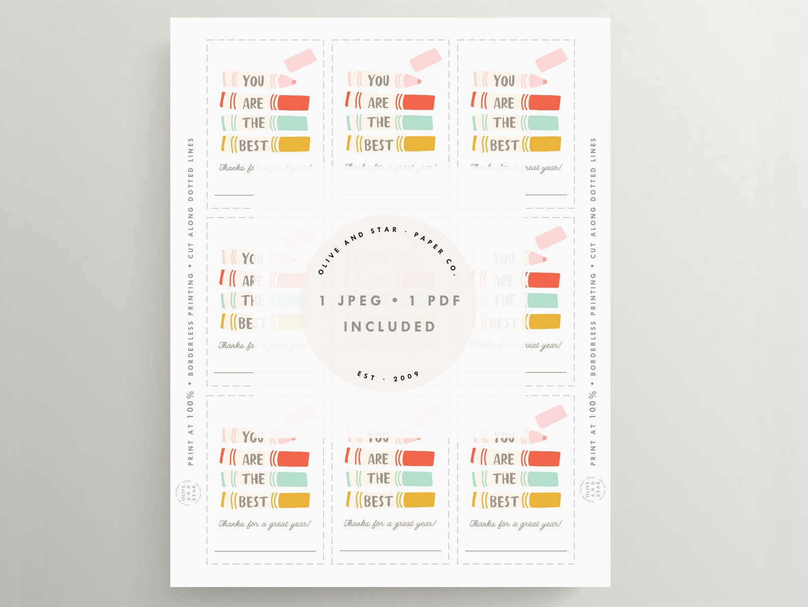 INSTANT DOWNLOAD School Marker Tag Teacher Appreciation - Etsy