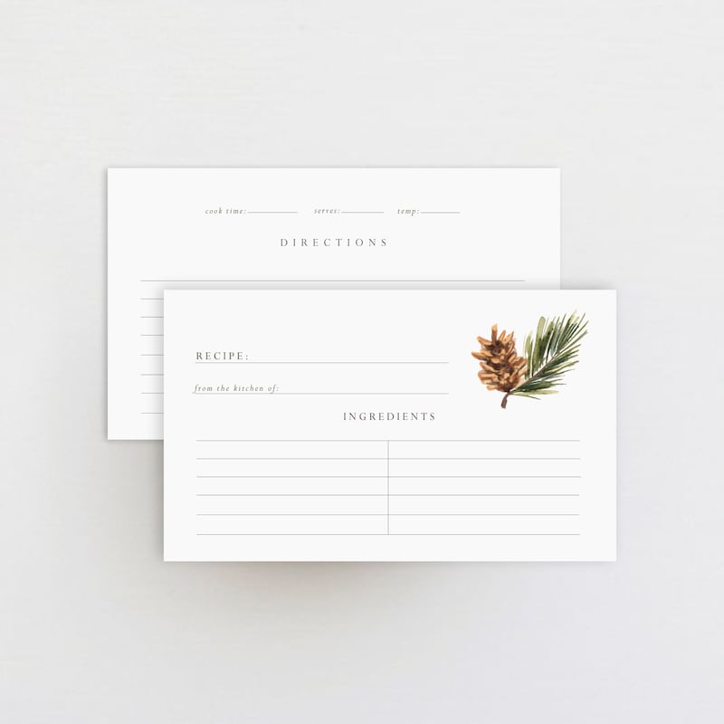 Holiday Recipe Cards - Etsy
