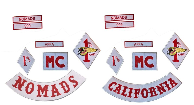 Nomads & California AFFA 1% MC Patches Embroidered Iron on Embroidered ...