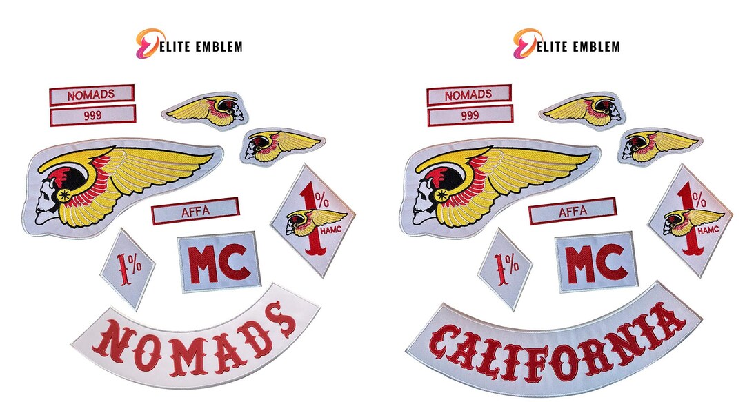 Nomads & California AFFA 1% MC Patches Embroidered Iron on Embroidered ...