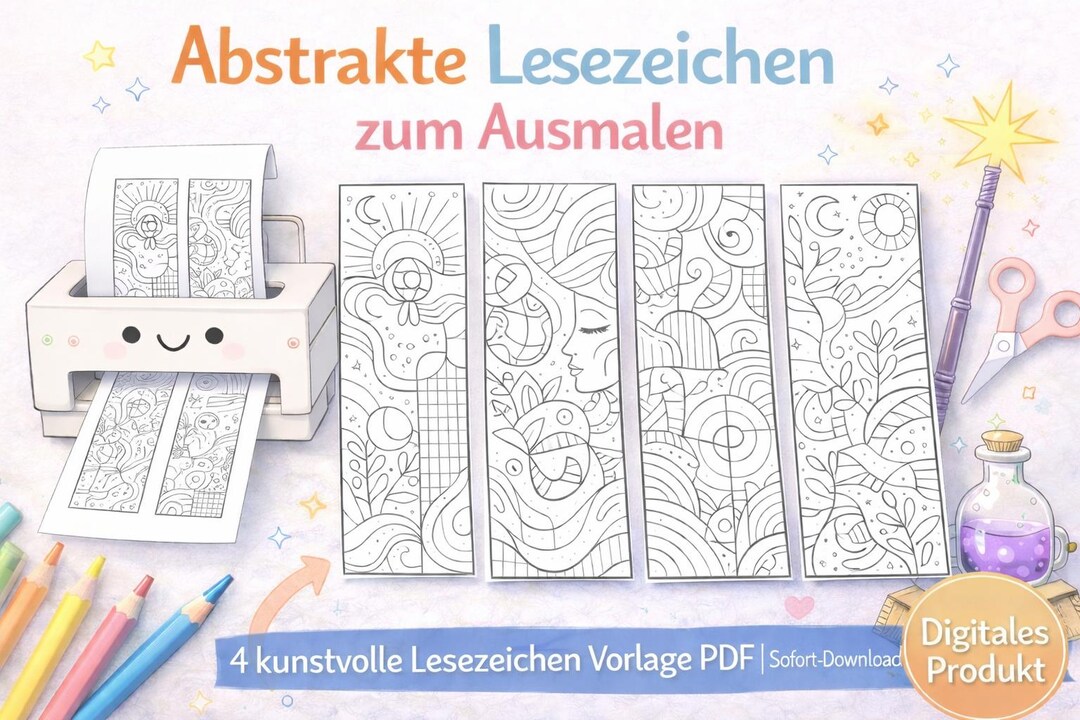 Coloring Bookmarks Abstract | Abstract Coloring Bookmark Printable ...