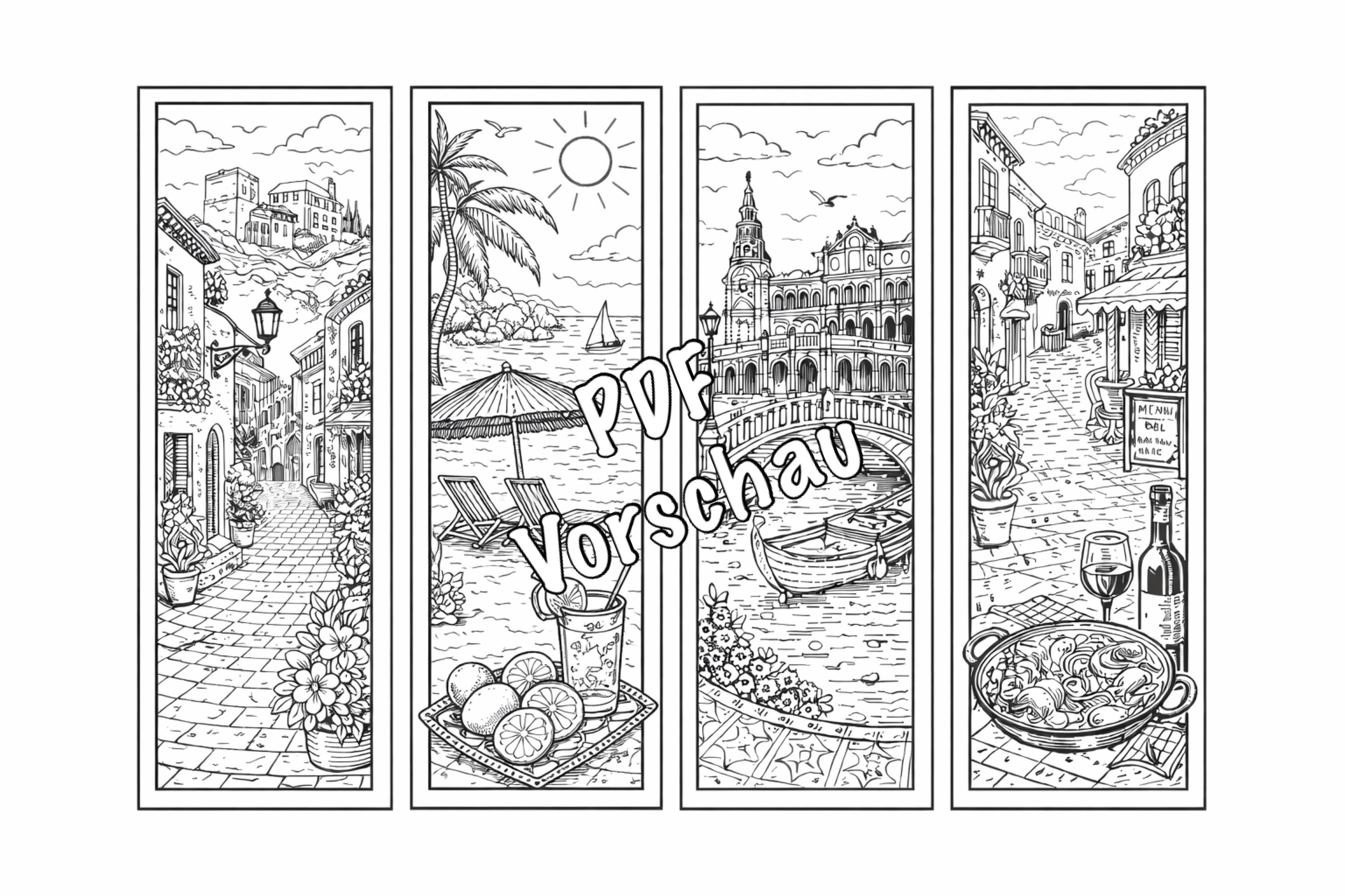 Spain Coloring Bookmarks Printable | Travel Bookmark Spain to Color ...