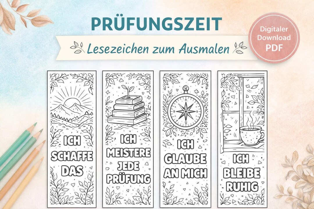 Exam Time Bookmarks to Color | Encouraging Quotes for Students | School ...