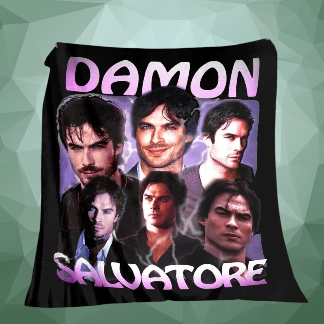 The Vampire Diaries Damon Salvatore Blanket Warm Flannel Blanket Picnic ...