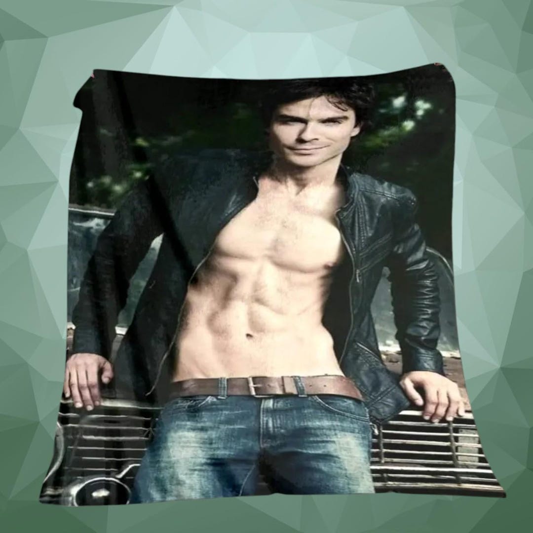The Vampire Diaries Damon Salvatore Blanket Warm Flannel Blanket Picnic ...