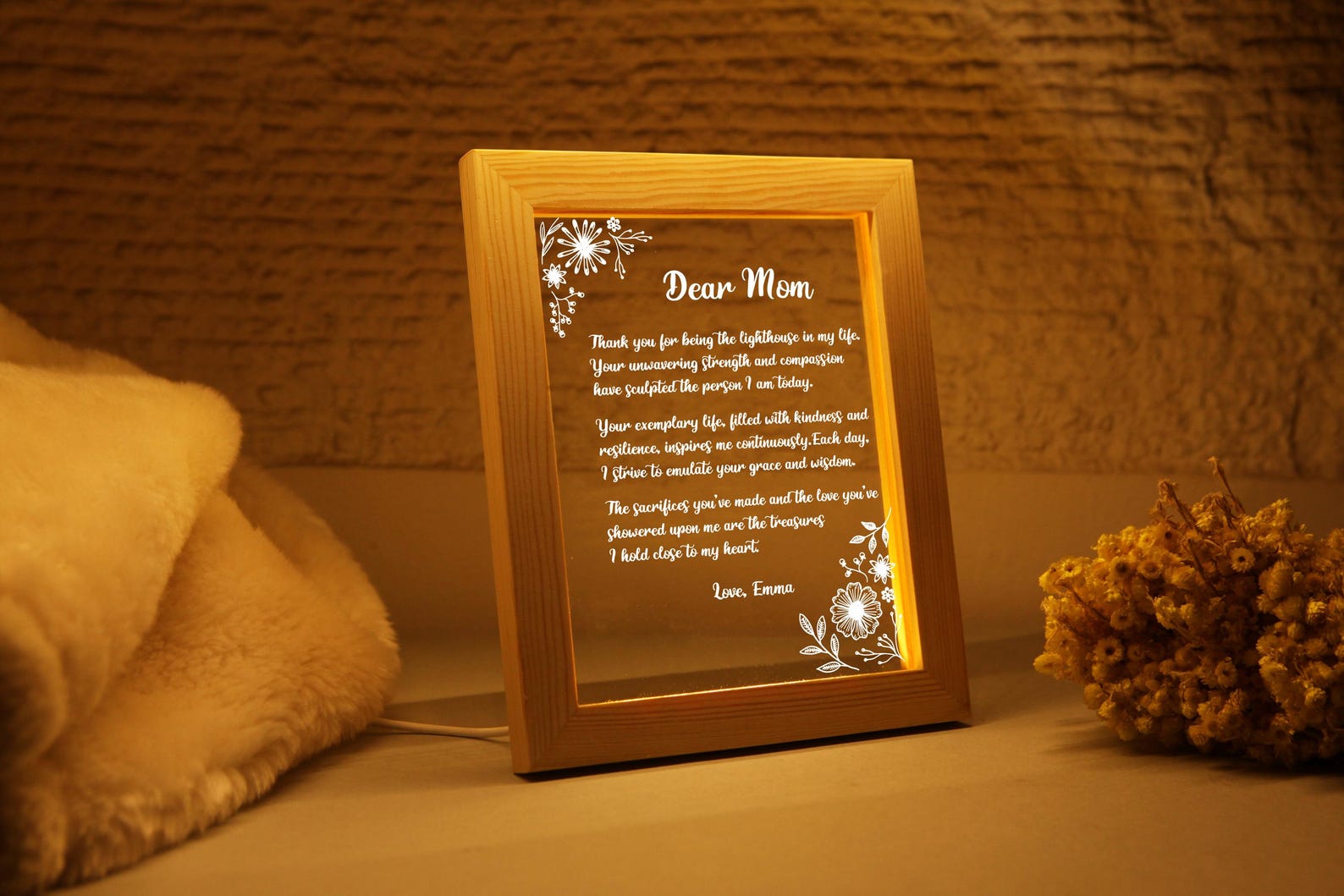 Customized Hand-written Letter Night Light - Gift for Mom - Mother's ...