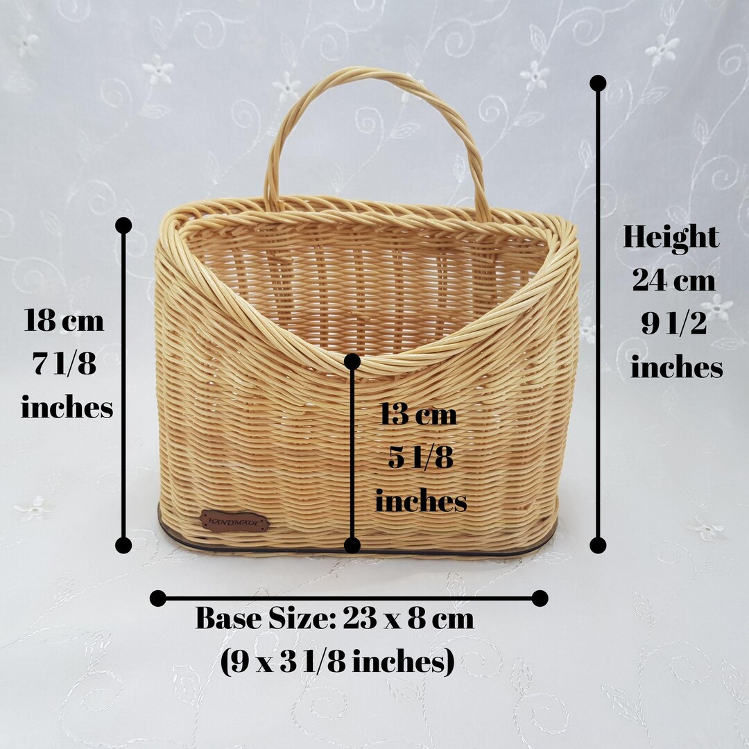 Handmade Rattan Wall-hanged Mail Basket Decorative Toy Basket, Flower ...