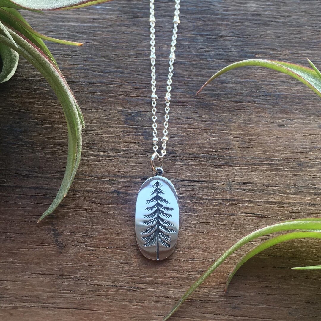 Pine Tree Necklace. Sterling Silver Mirror Finish Tree Necklace ...
