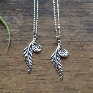 Fiddlehead Fern Necklace. Sterling Silver. Fern Jewelry. Rustic Fern ...