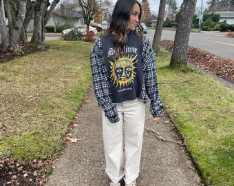 Sriracha Hot Chili Sauce Graphic Repurposed/reworked Flannel Shirt - Etsy