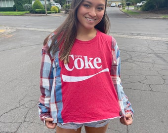 Sriracha Hot Chili Sauce Graphic Repurposed/reworked Flannel Shirt - Etsy