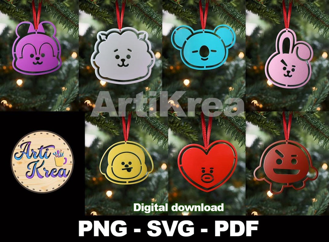 BT21 for Christmas Decoration for Laser Cutting - Etsy