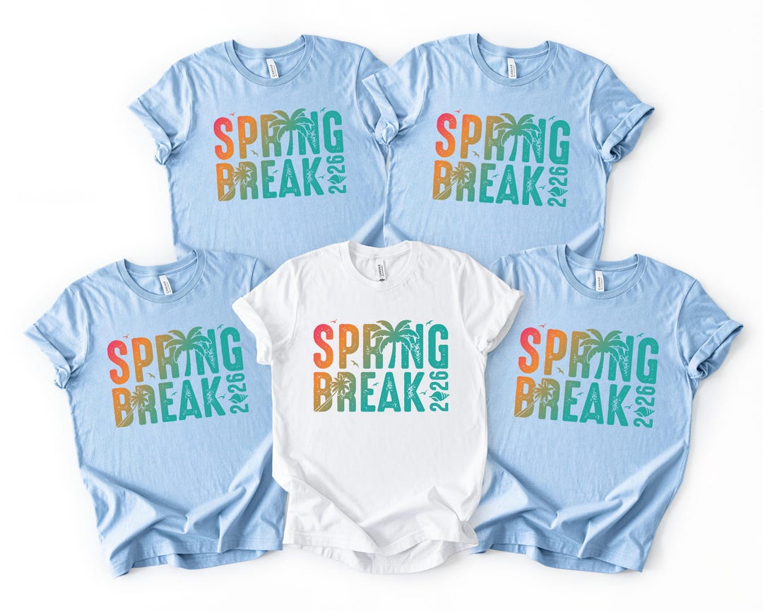 Custom Spring Break 2026 Shirts, Personalized Spring Vacation Tshirts ...