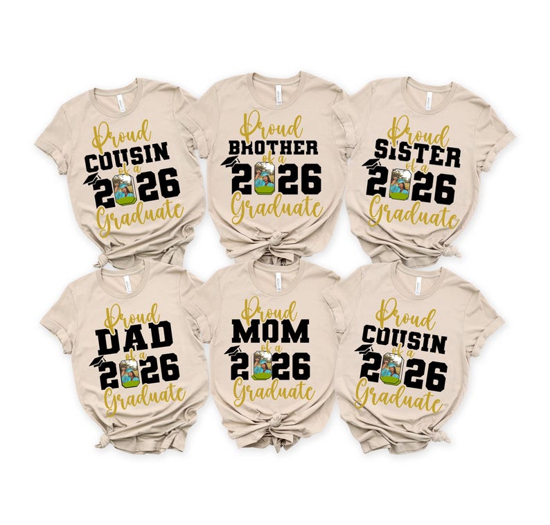 Graduation Photo Shirt, Custom 2026 Grad Family Matching Tees ...