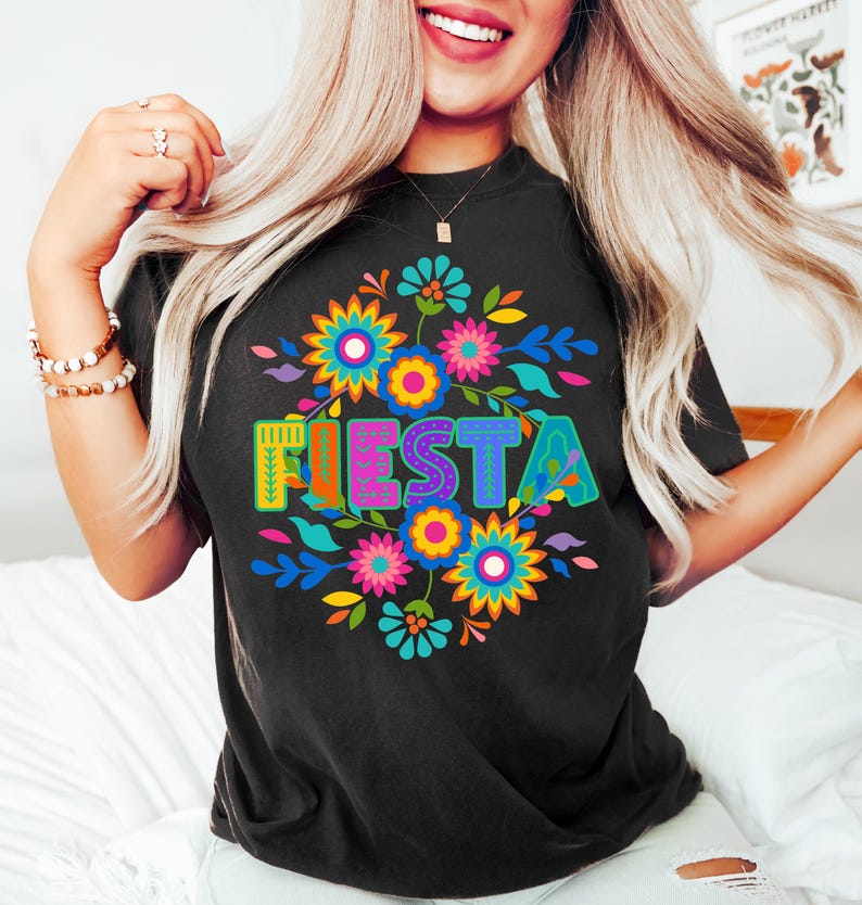 Comfort Colors® Woman Fiesta Shirt, Floral Fiesta Tshirt, Boho Mexican ...