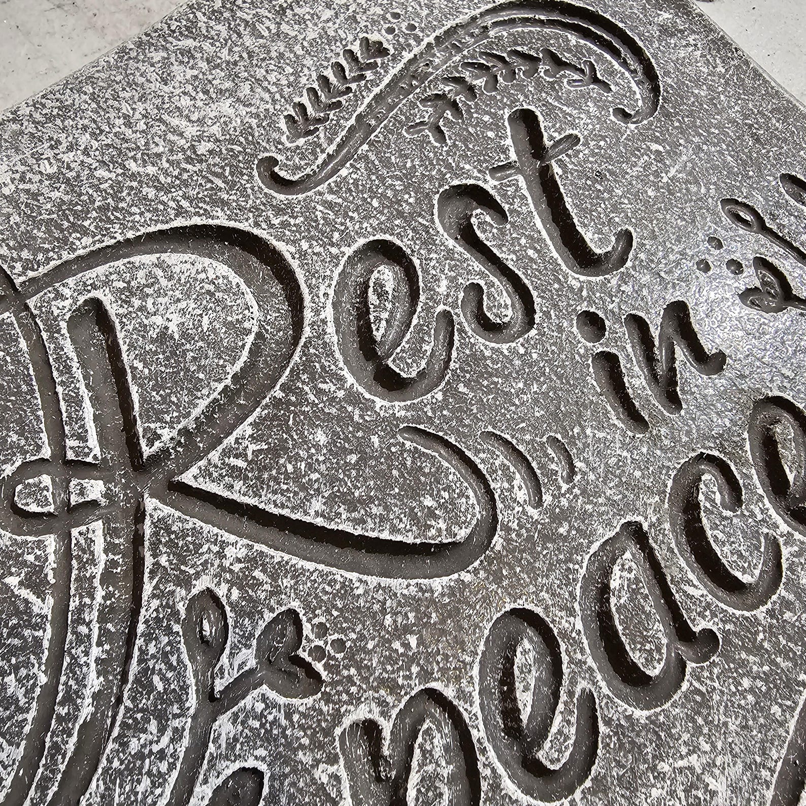 Concrete Memorial Plaque, Outdoor Garden Marker, Sympathy Gift, Rest in ...