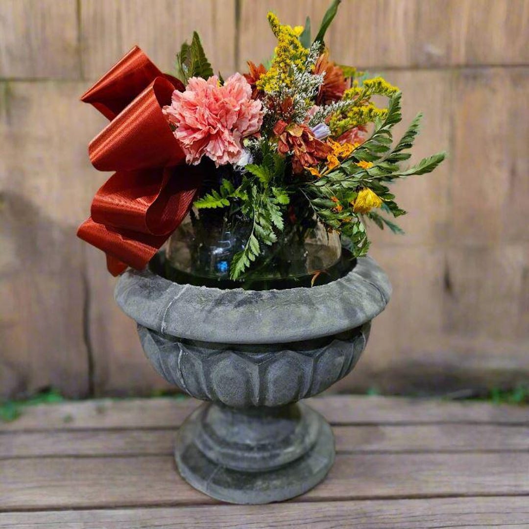 Rustic Cement Planter Handmade Concrete Flower Pot Outdoor Garden ...