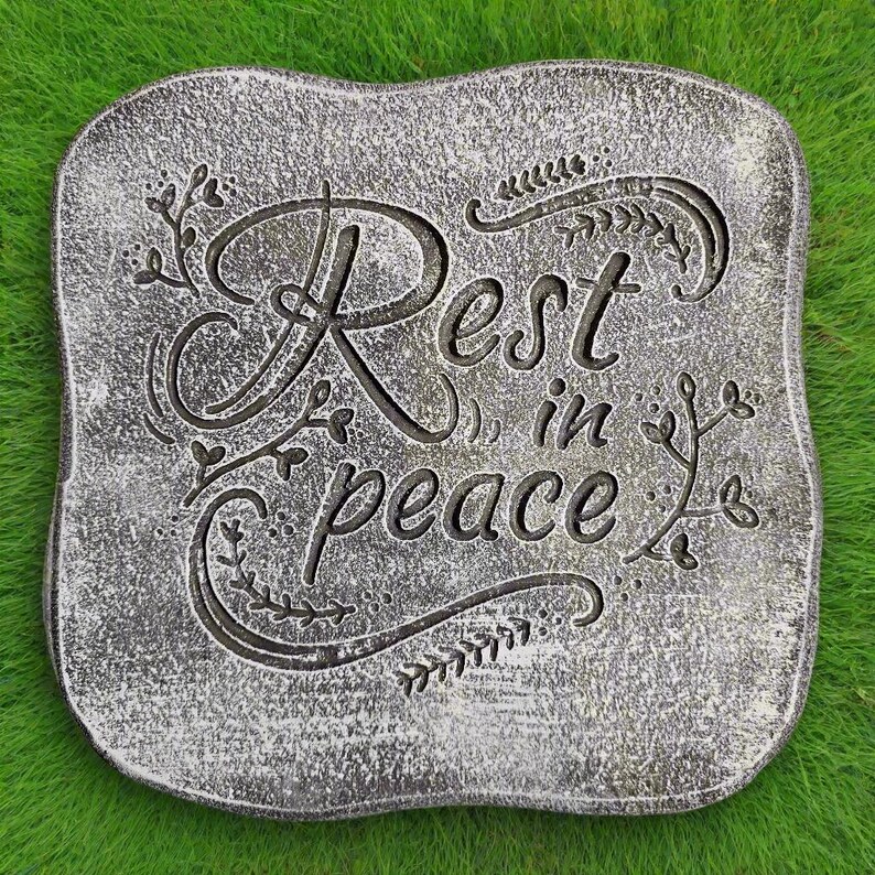 Concrete Memorial Plaque, Outdoor Garden Marker, Sympathy Gift, Rest in ...