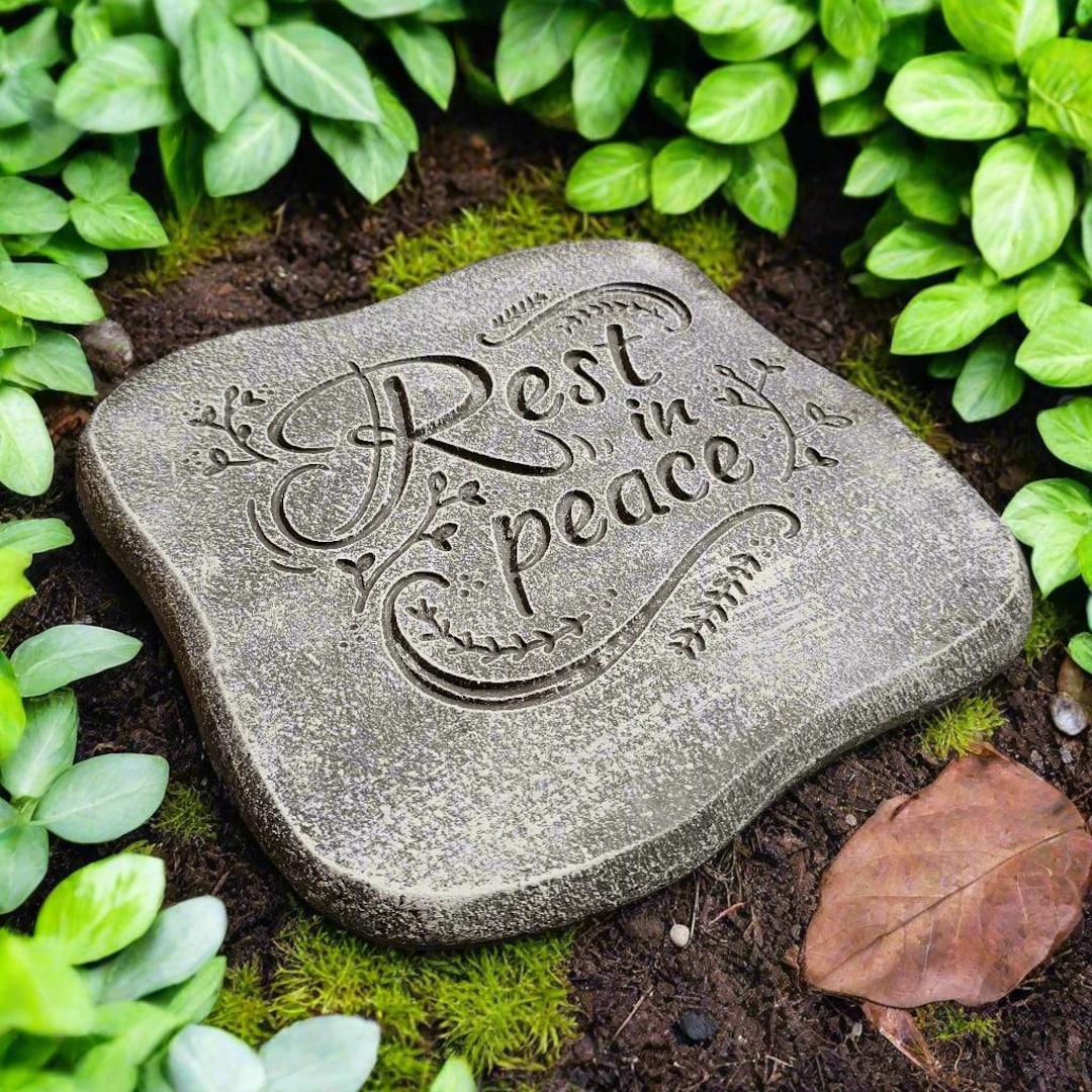 Concrete Memorial Plaque, Outdoor Garden Marker, Sympathy Gift, Rest in ...