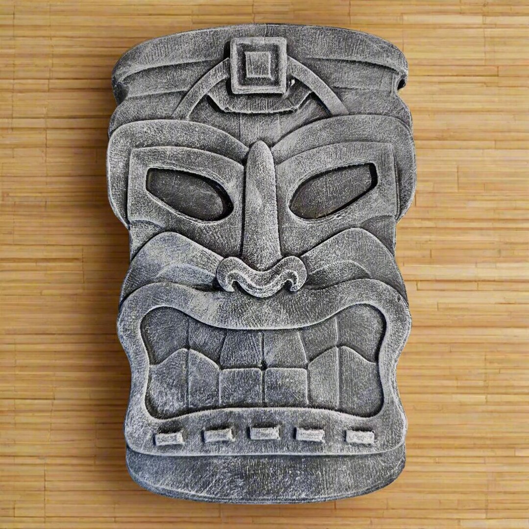 Tiki Head Statue: Unique Concrete Outdoor Decor for Your Garden or Home ...