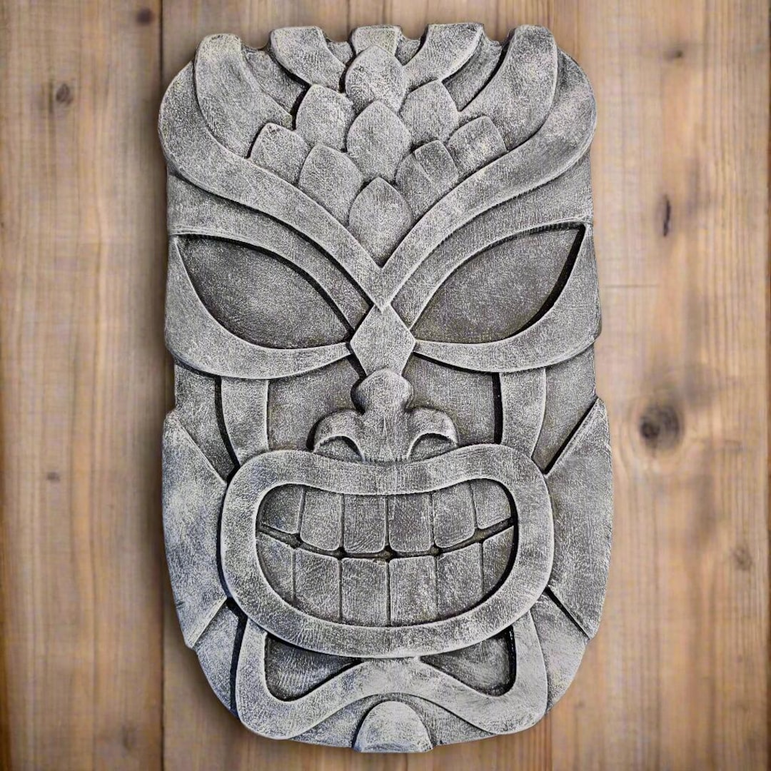 Handcrafted Tiki Head Statue: Add a Touch of Polynesian Charm to Your ...