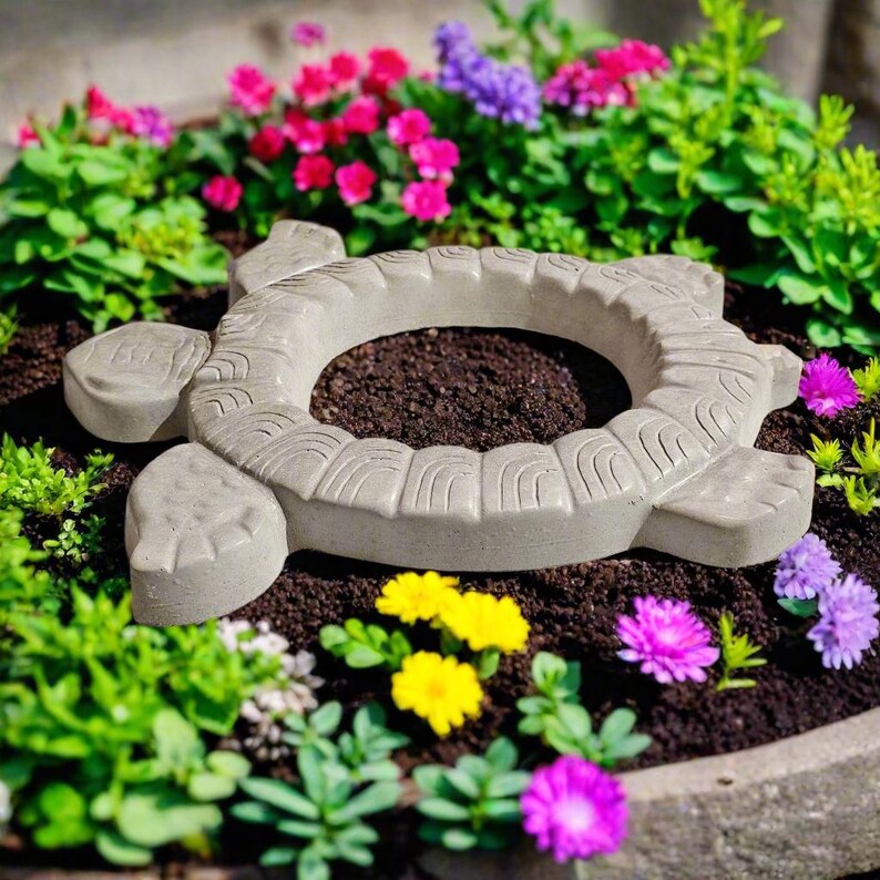 Whimsical Turtle Planter for Your Garden Handcrafted Concrete Outdoor ...