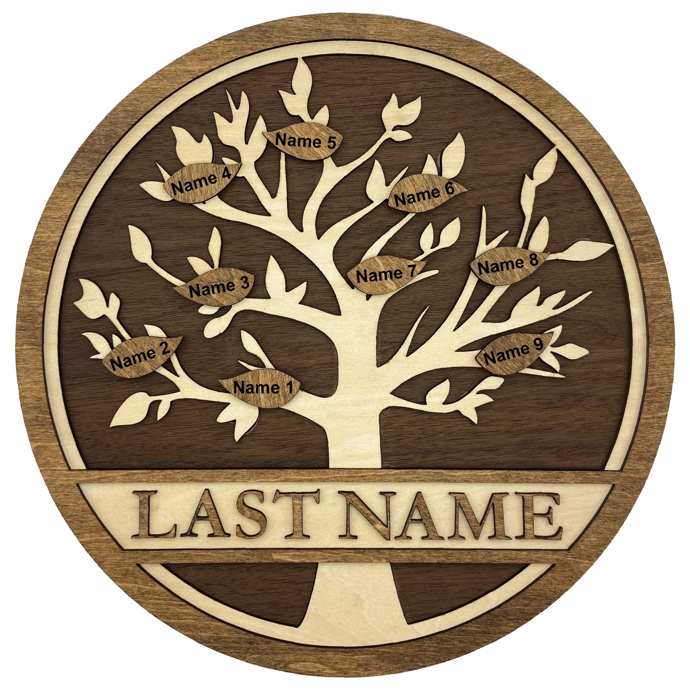 Custom Engraved Family Tree Plaque - Etsy