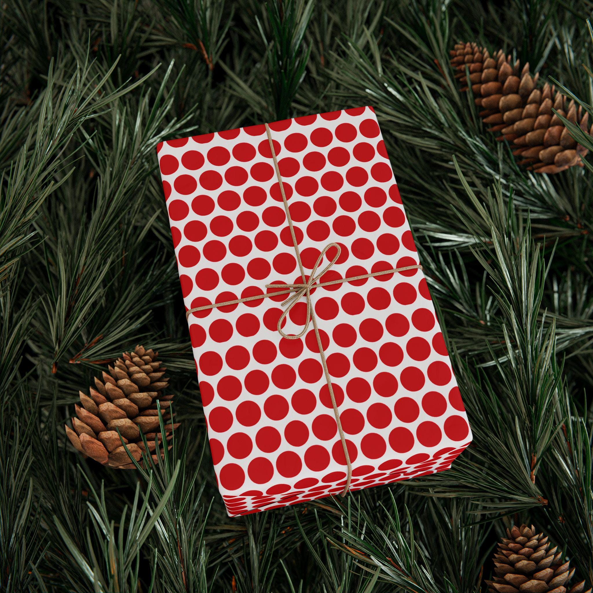 Red Polka Dot Wrapping Paper - Etsy